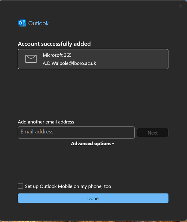 Email - Outlook on Windows 11 | IT Services | Loughborough University